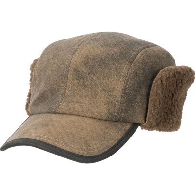 STETSON MENS TARP COTTON WINTER CAP * L * NEW HAT BROWN BERBER EARFLAPS ...