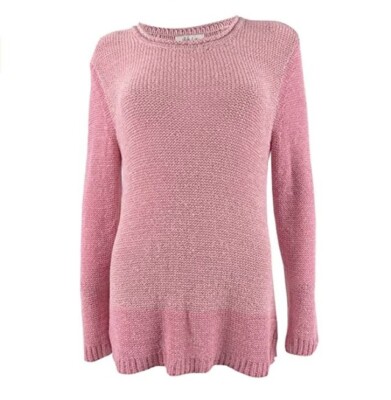 Style&CO Women Size Small LT Pink Combo Knit Sweater Pullover LS Color ...