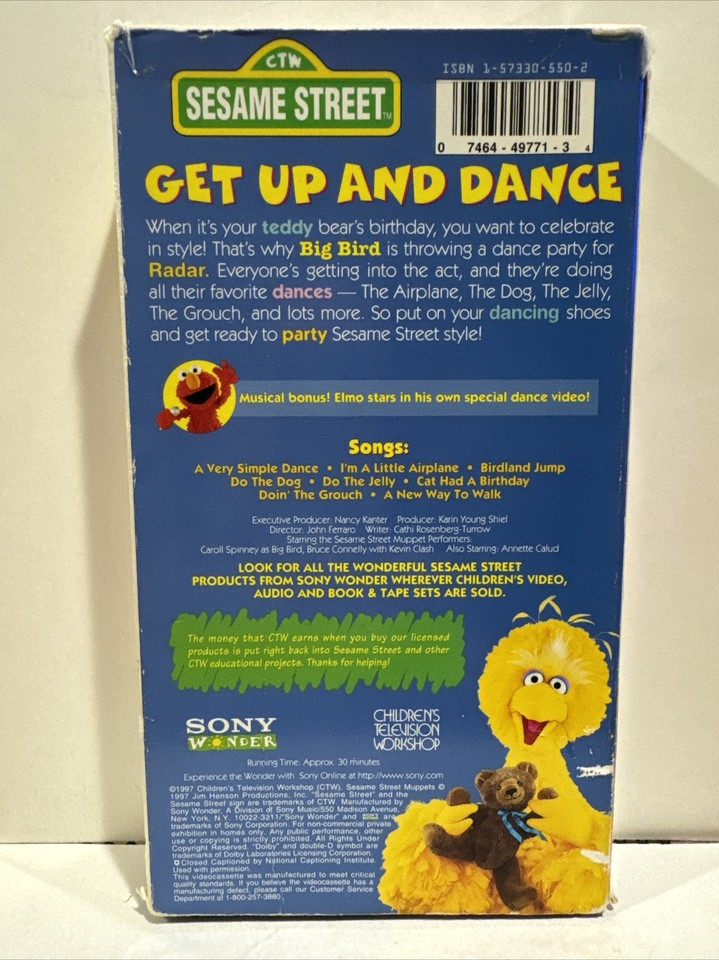 Sesame Street - Get Up and Dance (VHS, 1997) 74644977134| eBay