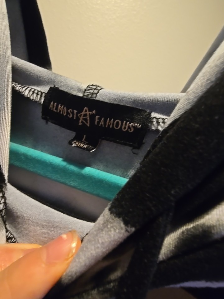 Almost Famous Black And White Hooded Mini Dress Size L | eBay UK