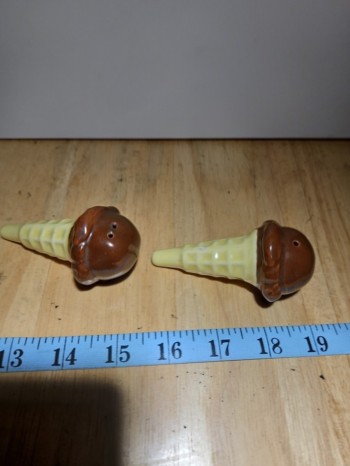 Vintage Ceramic Chocolate Ice Cream Cone Salt and Pepper Shakers | eBay