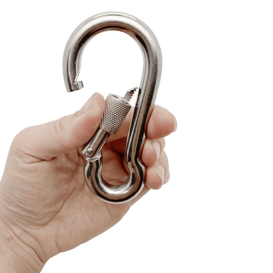 Stainless Steel Carabiner Snap Spring Hook Clip A2 304 Eyelet Lock M4 ...