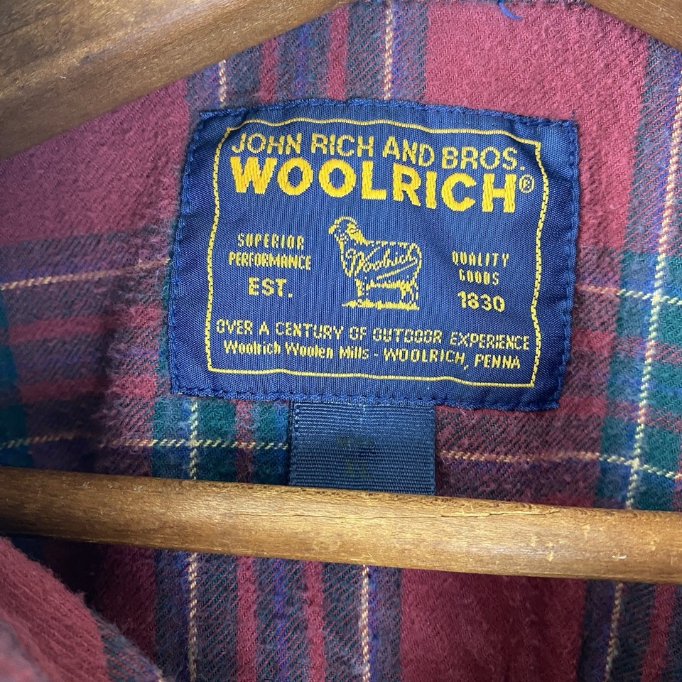 Woolrich Plaid Flannel Shirt Mens XL Red Green Button Front Vintage ...