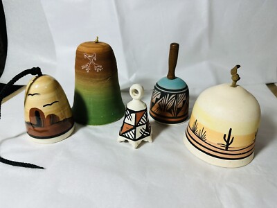 Lot of 5 Collectable Hand Bells With Aztec Designs | eBay