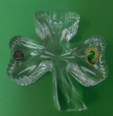 Waterford Crystal 3-leaf Clover/Shamrock Paperweight ~ Signed~ Made In ...