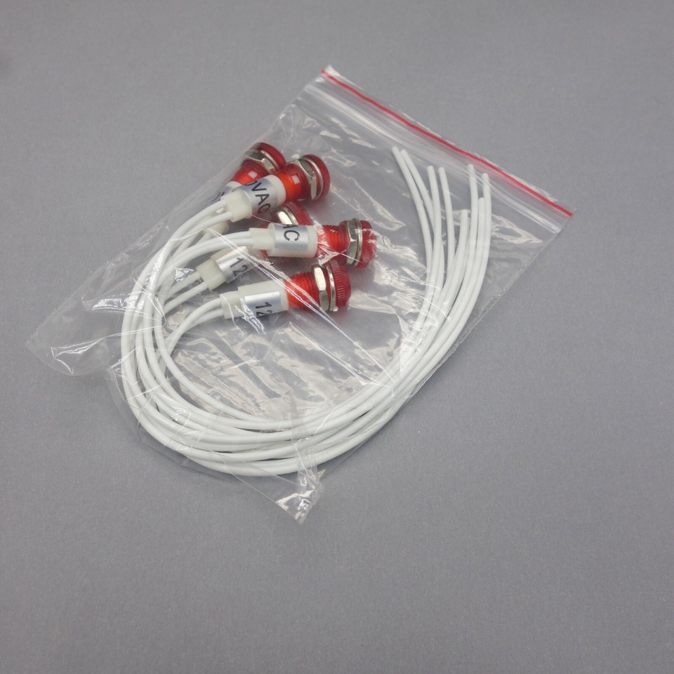 10Pcs 120V AC 10mm RED Panel Mounting LED Indication Signal Pilot ...