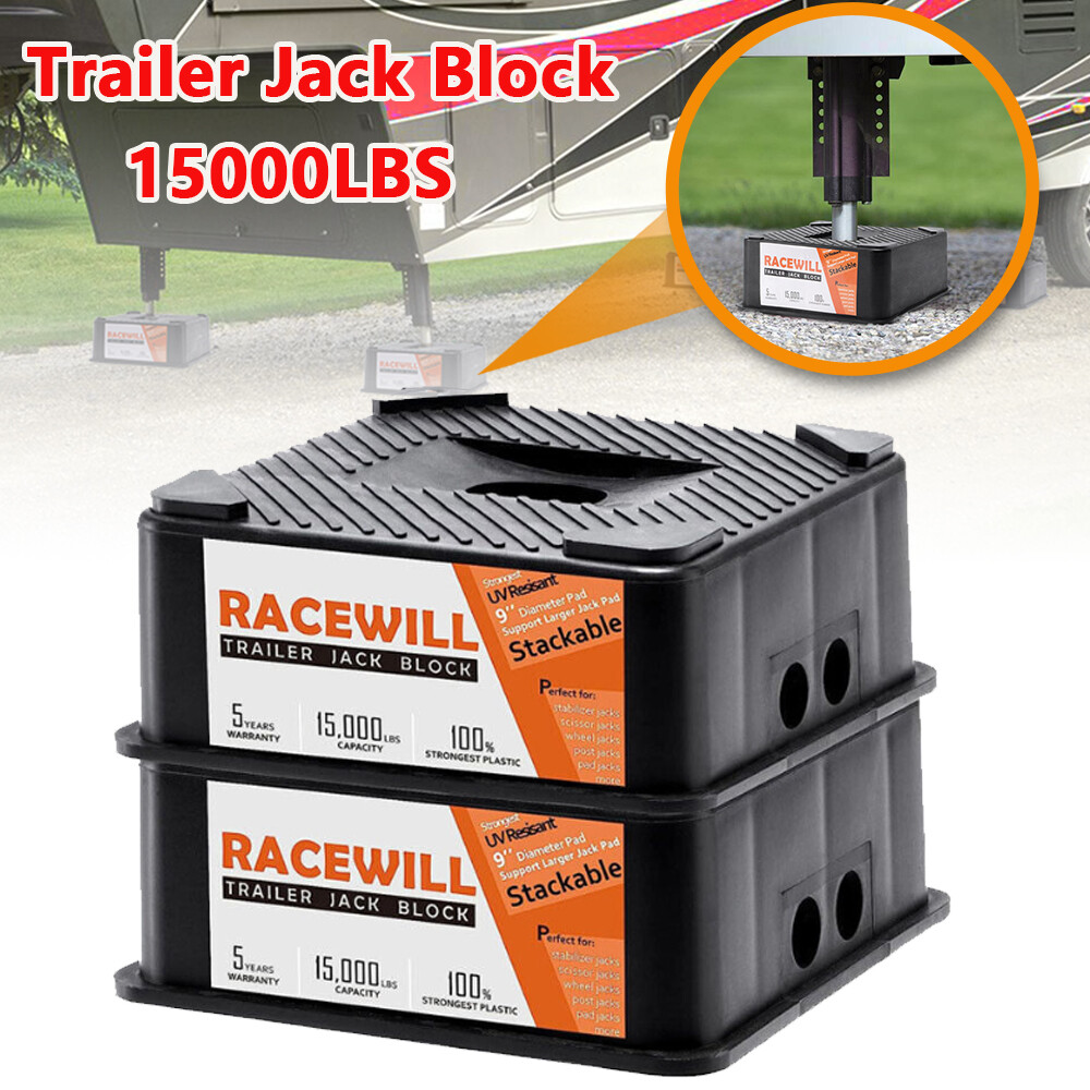 2 Pack Racewill Trailer Jack Block Stabilizer Blocks 15000lbs RV Camper ...