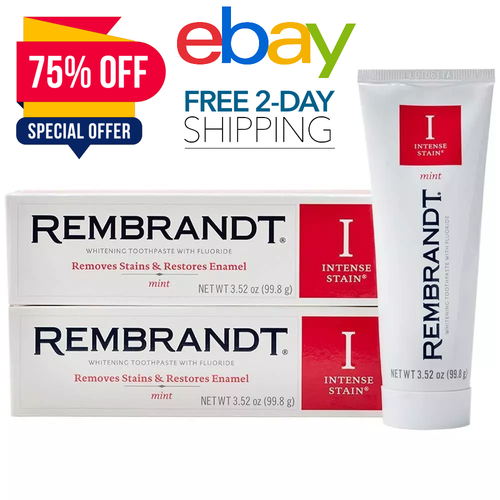 Rembrandt Intense Stain Whitening Toothpaste, Mint Flavor, 3.52-Ounce ...