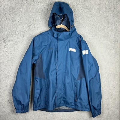 Eddie Bauer Weather Edge Rain Jacket Men’s XL Blue Windbreaker Hooded ...