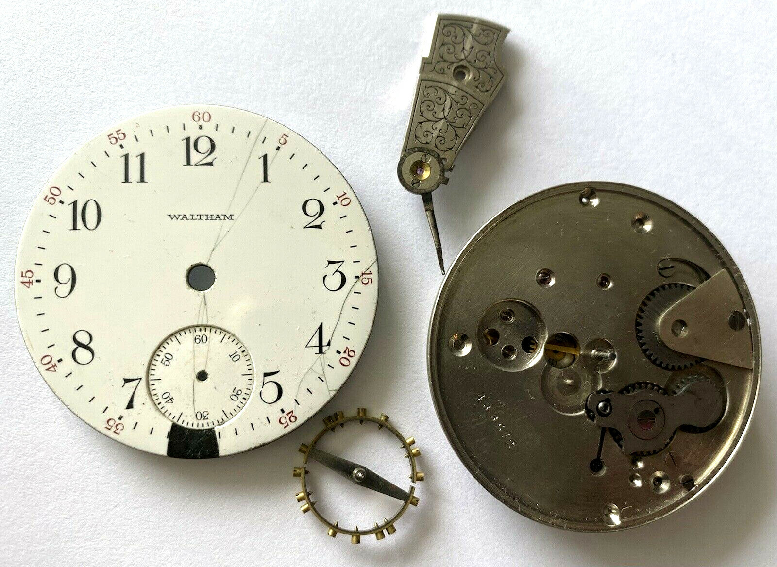Antique Waltham Pocket Watch Movement 11433572 15j Fo… - Gem