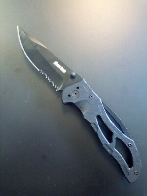 The Atomic Bear SWAT Folding Knife with Half Serrated Stainless Steel ...