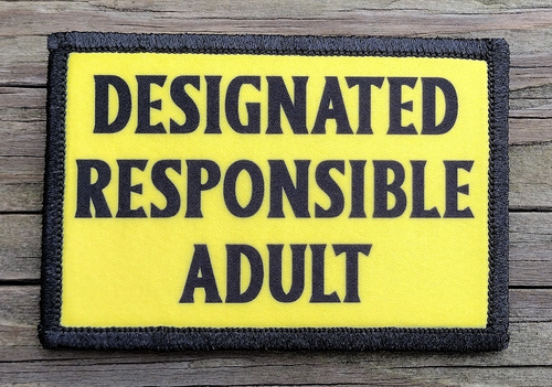 Designated Responsible Adult Morale Patch Hook and Loop Army Custom ...