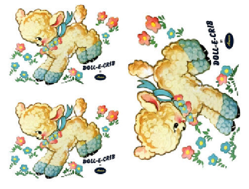 Vintage Image Lamb Amsco Doll-E-Crib Furniture Transfers Waterslide ...