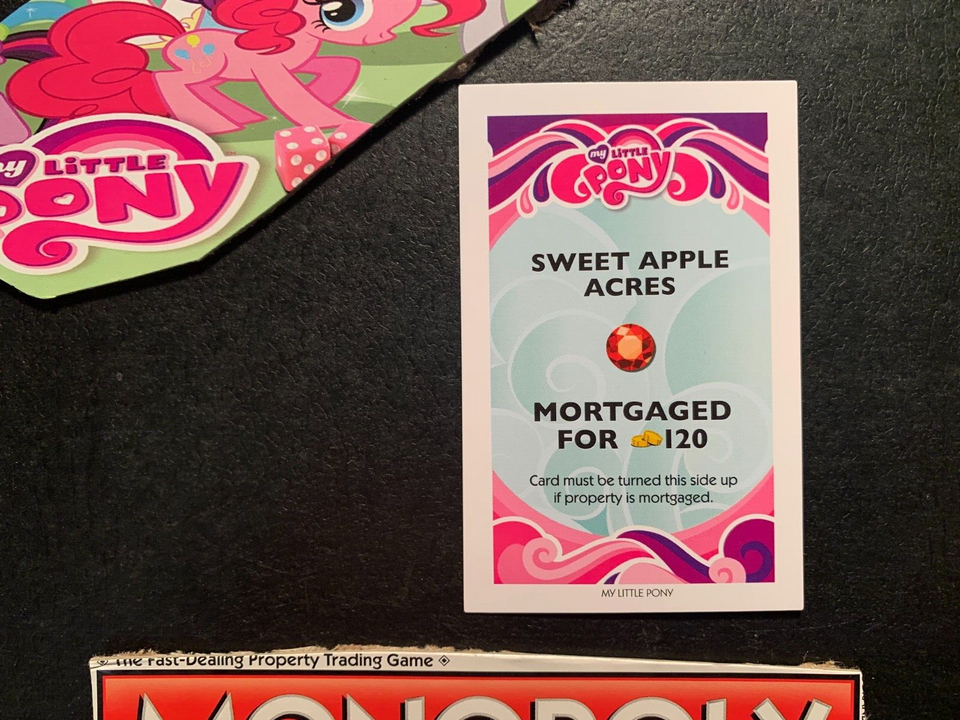 Monopoly My Little Pony SWEET APPLE ACRES Title Deed Card 2013 | eBay