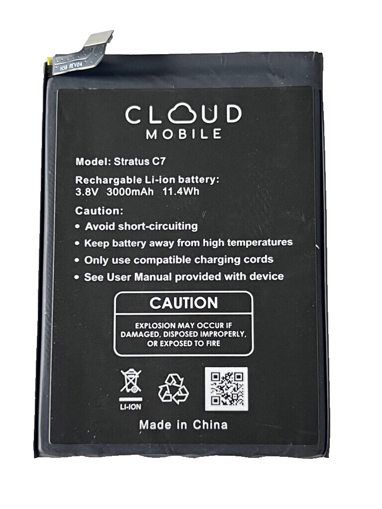 Cloud Mobile Stratus C7 Battery 3000mAh Li-Ion Phone Part OEM ORIGINAL ...