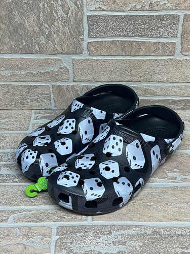 Crocs Classic Dice Mens 15 Black Clogs 208762-001 NEW | eBay