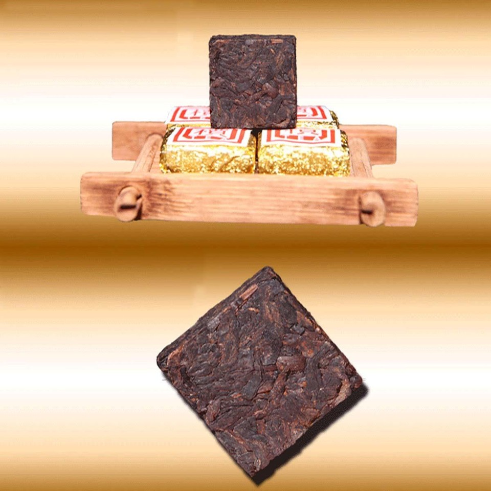 1Pc/Cup Mini Brick Tea Ripe Puerh Tea Yunnan Bulk Bohai Square Puer Tea ...