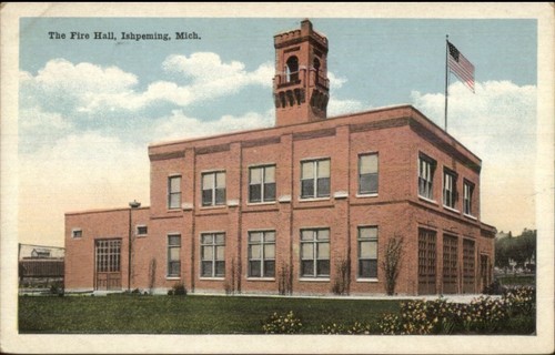 Ishpeming MI Fire Station c1920 Postcard | eBay