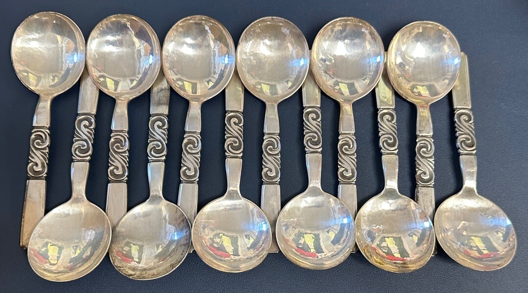 VINTAGE UNUSED George Jensen Danish Sterling Silver Scroll Pattern 72 ...