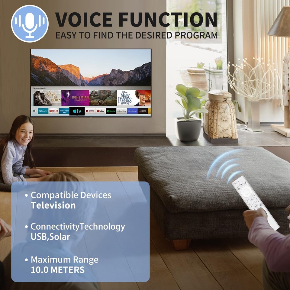 BN59-01391A Solar Voice Remote Replacement for Samsung Frame TV Remote ...