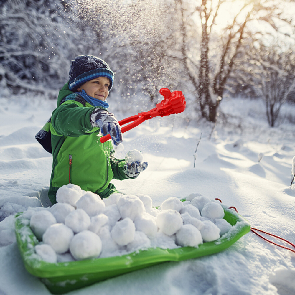 Funny Snowball Clip Reusable Snow Mold Tool Snowballs Fight Toys (Red ...