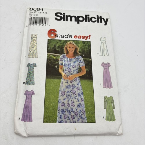8084 Vintage Simplicity Sewing Pattern Misses 1990s Easy Dress Jumper ...