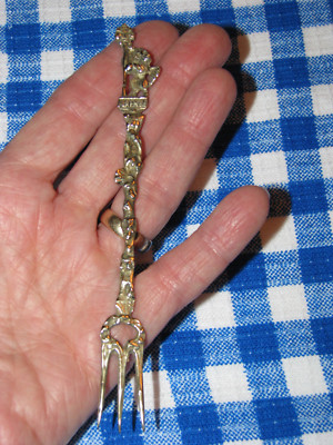 VTG Small Three Prong Cocktail Fork Lion W/Septor Handle Firenze Italy ...