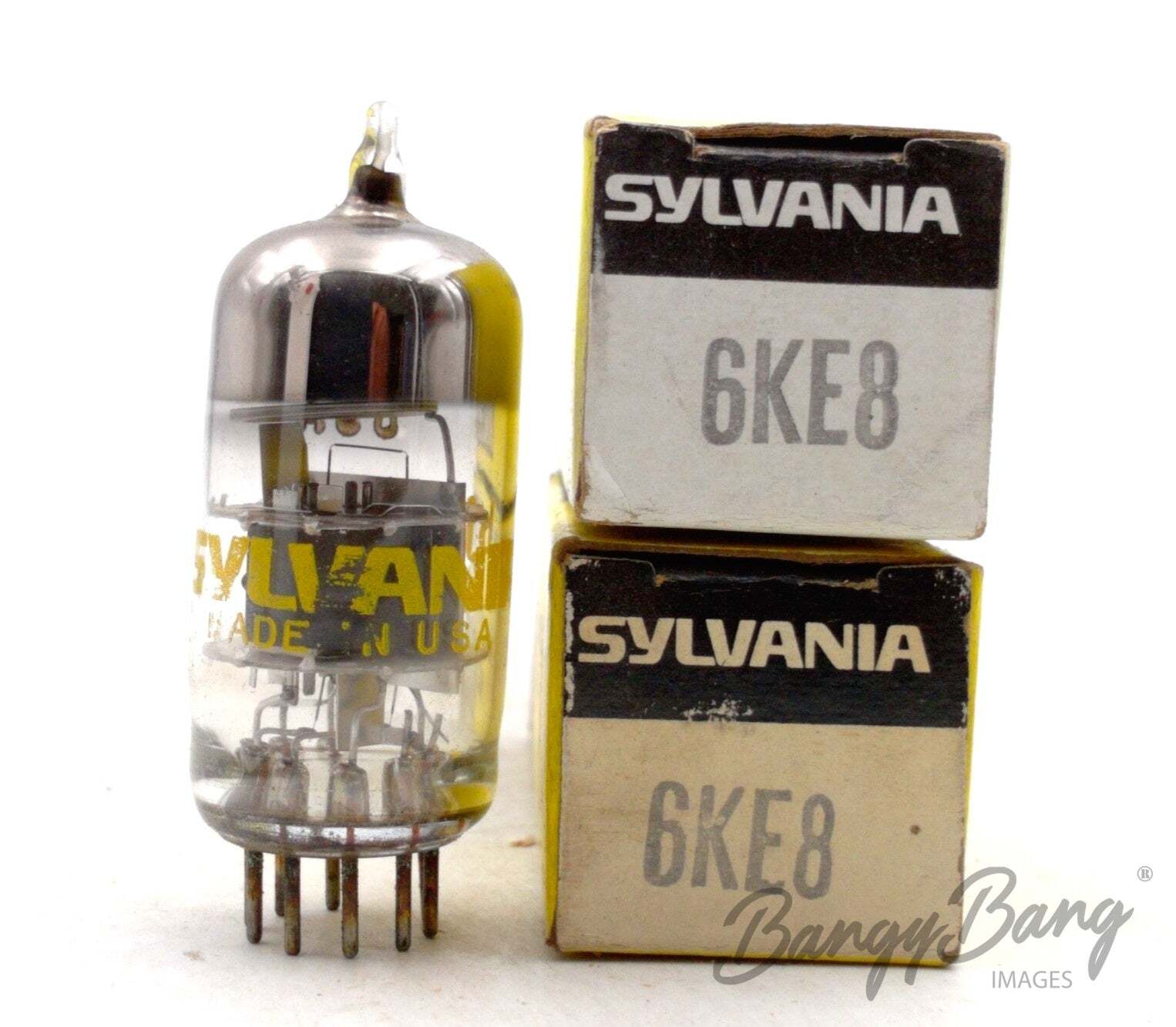 2 Sylvania 6KE8 Frame Grid Oscillator Mixer TV Audio Vacuum Tube Valve ...