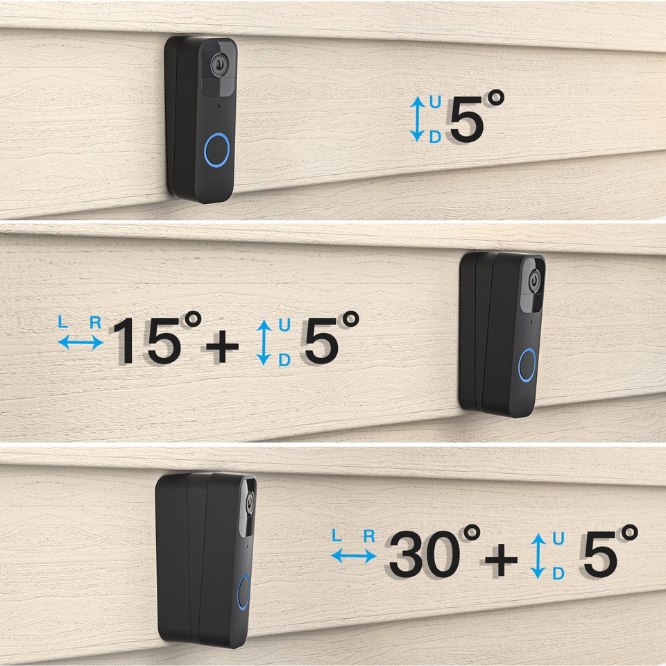 15-45° Corner & 5° Wedge Mount Kit for Blink Video Doorbell and Sync ...