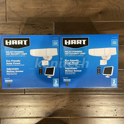 Lot of 2 - HART 3-Head Solar Motion Sensing Security LED Adjustable ...