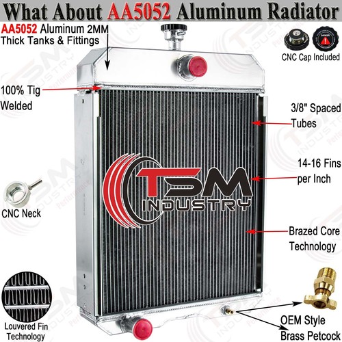 4-Row Aluminum Radiator 370413R92 For IH Farmall 460 560 370414R1 ...