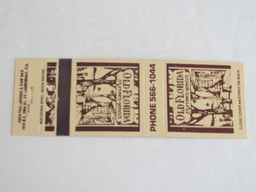 Z210 Vintage Matchbook Cover FL Florida Old Forida Seafood House Boca ...