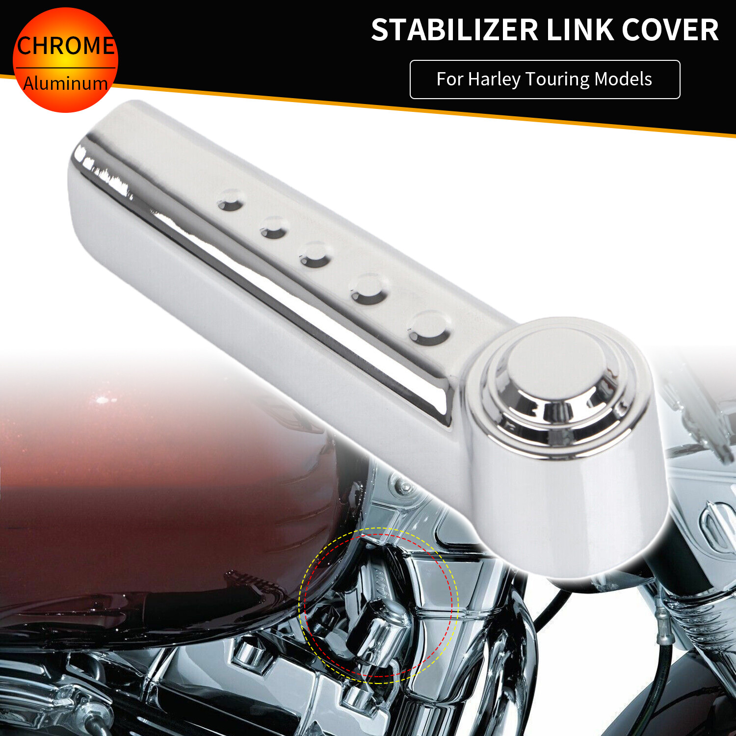 Chrome Front Upper Stabilizer Link Cover For Harley Electra Street ...