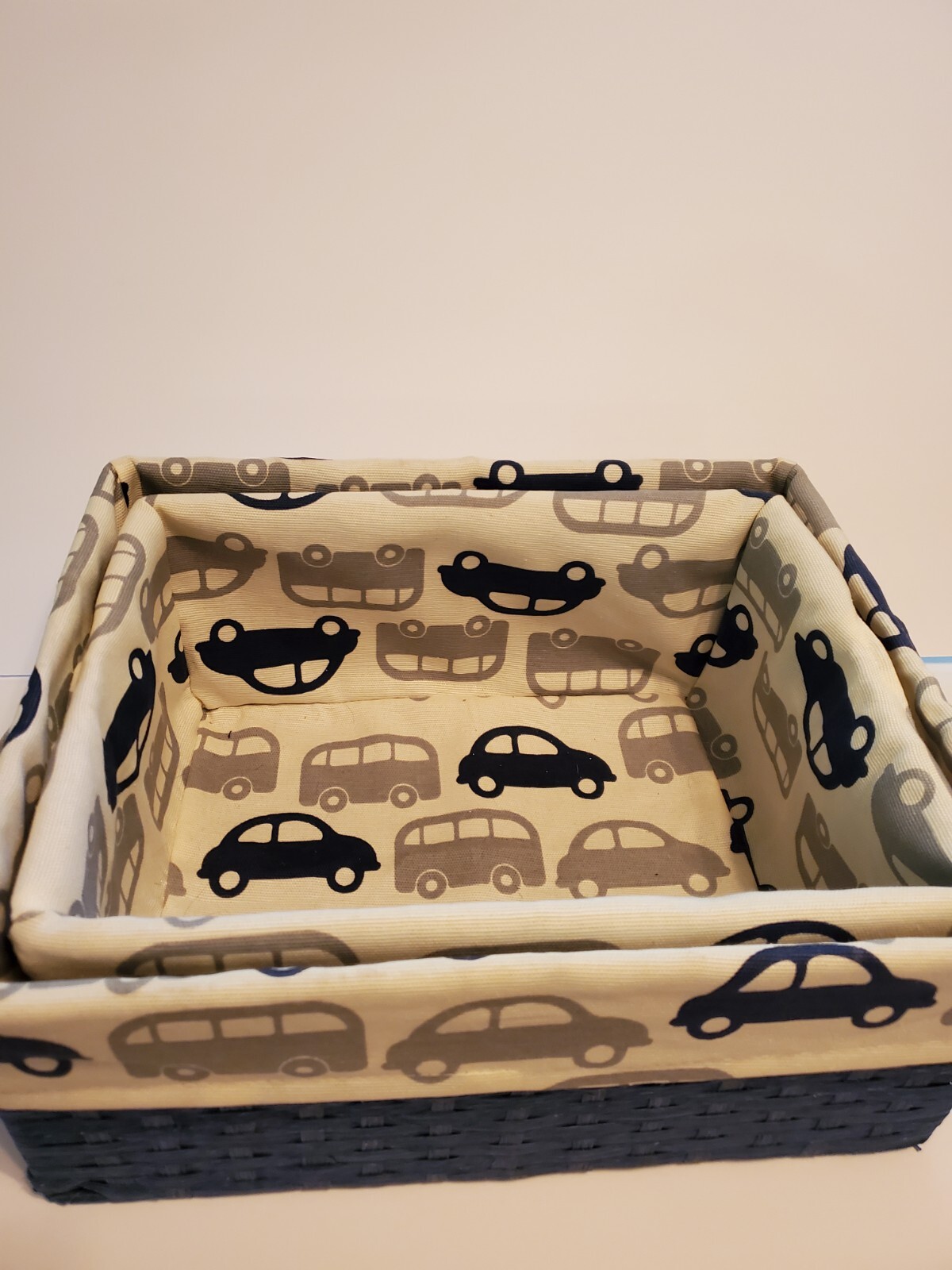 Two-piece Storage Basket, sturdy baskets with car liner pattern | eBay