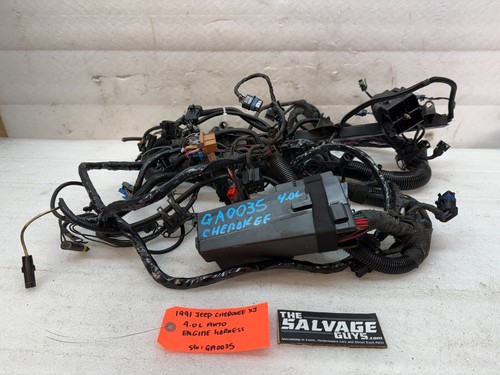 91 JEEP CHEROKEE XJ 4.0 AUTOMATIC COMPLETE ENGINE WIRING HARNESS ...