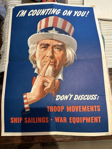Original VTG WW2 Uncle Sam Don’t Discuss Troop Movements Poster | eBay