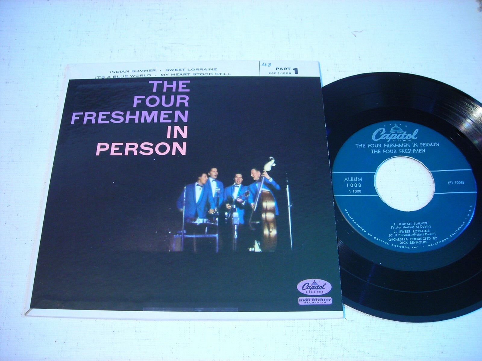 w PICTURE SLEEVE The Four Freshmen in Person Part 1 1958 45rpm EP VG++ ...