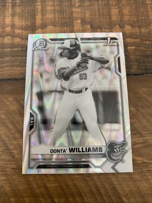 2021 Bowman Draft Donta Williams 1st Black & White Ray Wave Refractor ...