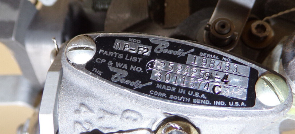 Pratt & Whitney PT6 Bendix Fuel Control Unit PN: 3011874 (EB231024787 ...
