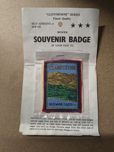 Vintage Glenthorne Old Man of Coniston Woven Souvenir Patch Lake ...