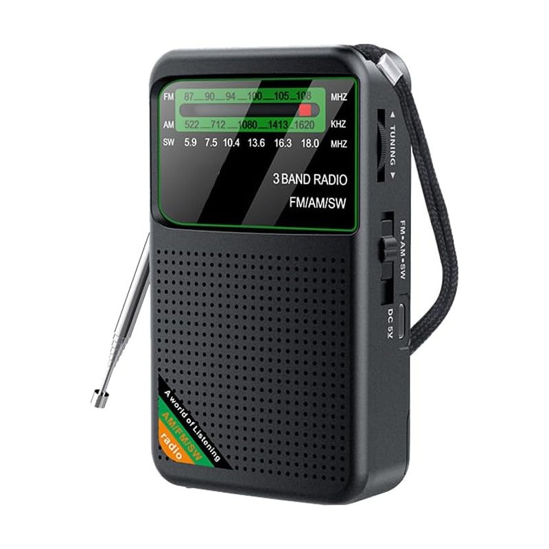 Mini Portable Radio AM/FM/SW Digital Stereo Radio Rechargeable USB ...