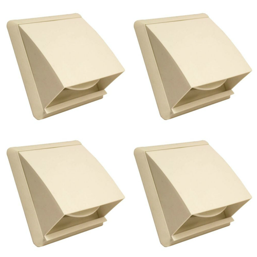 4 x National Ventilation 4902C Cowled Wall Outlets - 4" / 100mm ...