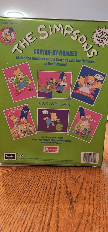 The SIMPSONS Coloring Set Crayon By Numbers RARE Simpson Toy Arts ...