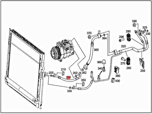 Genuine MERCEDES Gle From compressor to condenser Refrigerant line ...