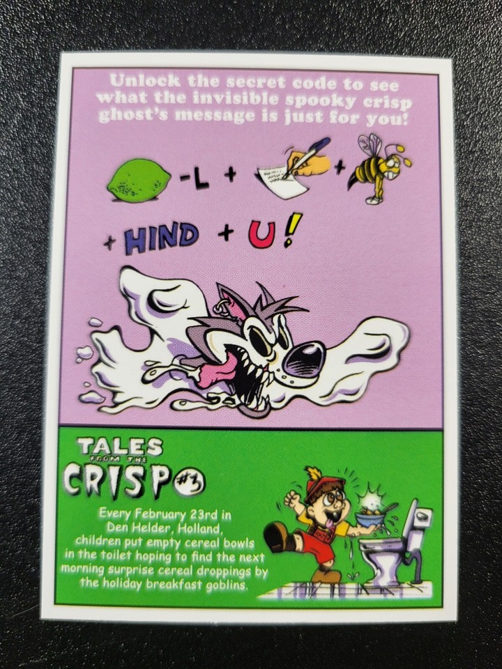 Cereal Killers Card Garbage Pail Kids Spoof Cookie Crisp Chip the Wolf ...
