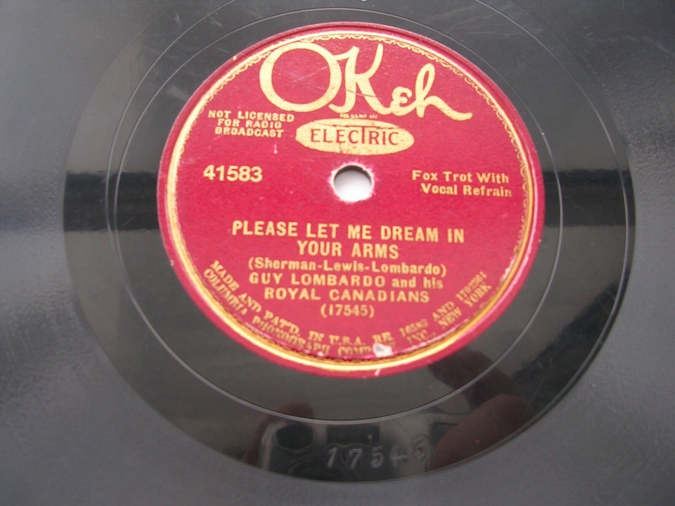 OKEH Record Red label Electric 10" 41583 ( BABY, (GUY LOMBARDO 17544 ...