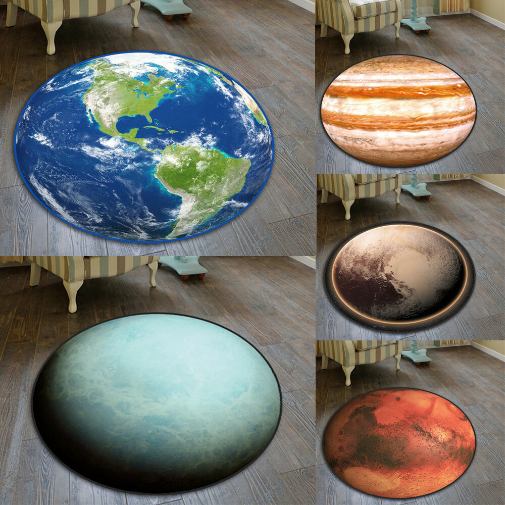 Solar System Planets Circle Carpet Floor Mat Home Decor Area Rugs Round ...
