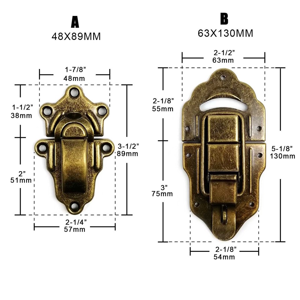 Large Heavy Duty Wooden Chest Box Case Trunk Toggle Catch Chest Hasp ...
