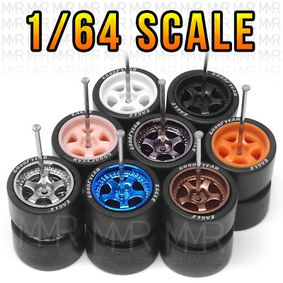 1/64 Scale 5 SPOKE MEISTER Real Rider Wheels Rims Tires Set for Hot | eBay