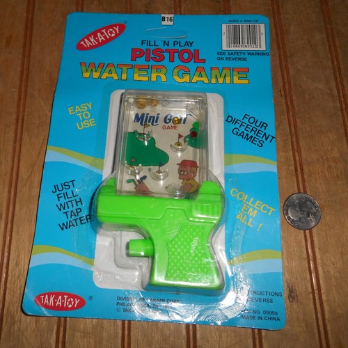 Vintage 1992 Tak-A-Toy Larami Fill N Play Pistol Water Game MOC New | eBay